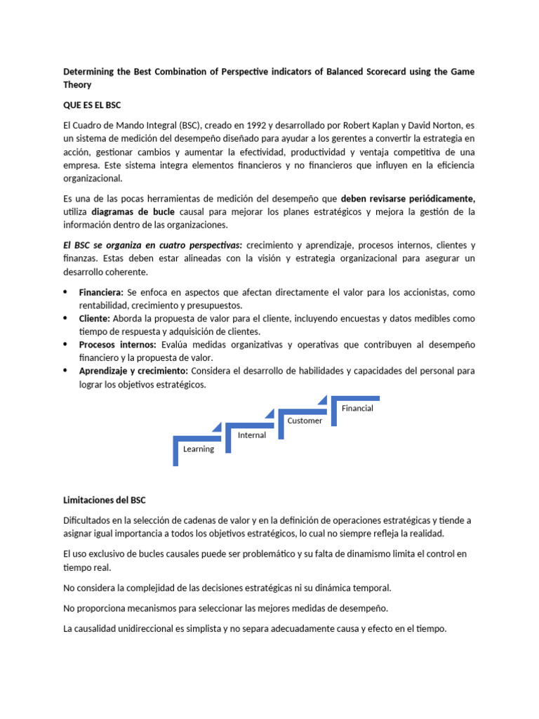 Determining The Best Combination of Perspective Indicators of Balanced ...