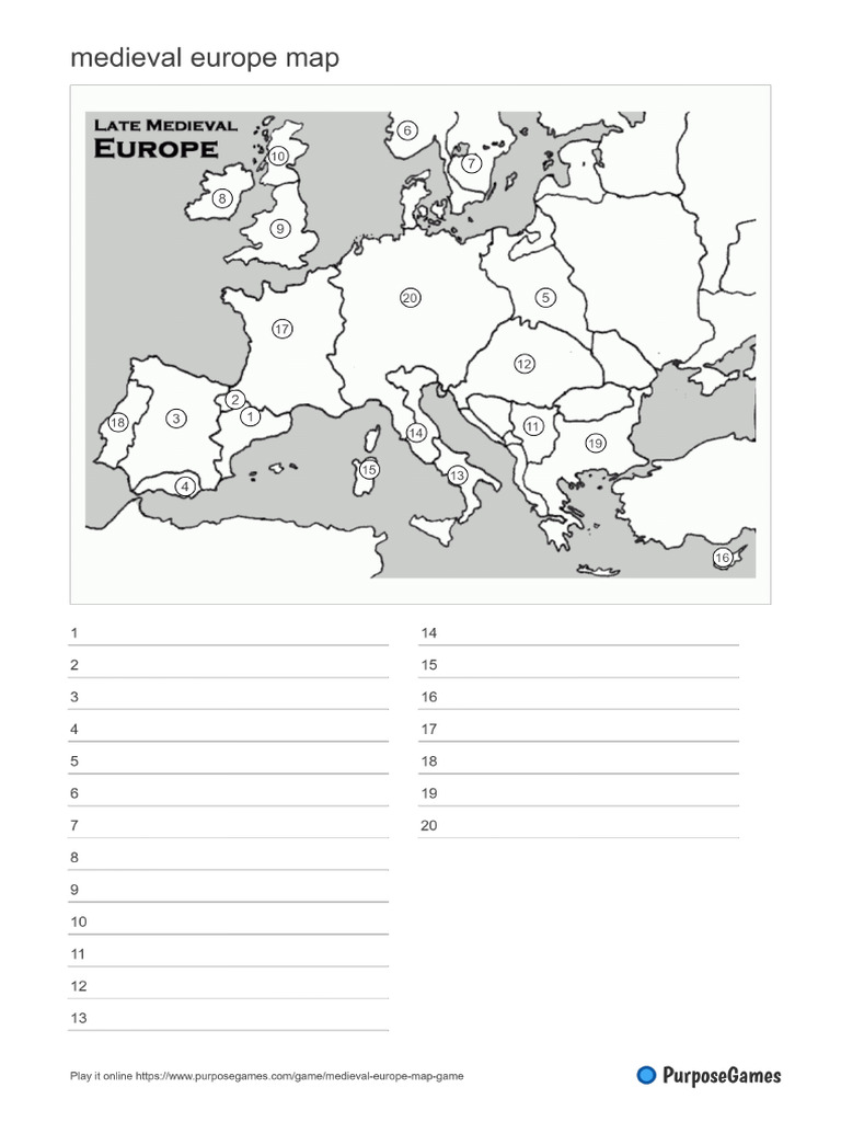 Late Medeival Worksheet | PDF