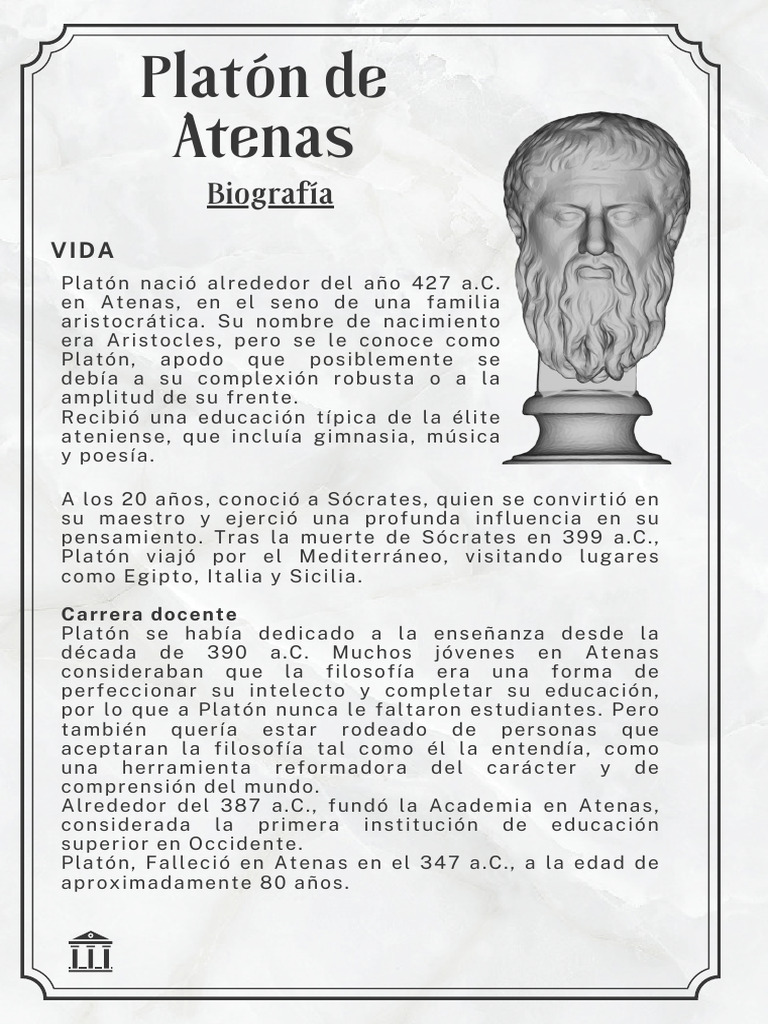 Biografía de Platón de Atenas | PDF | Platón | Conocimiento