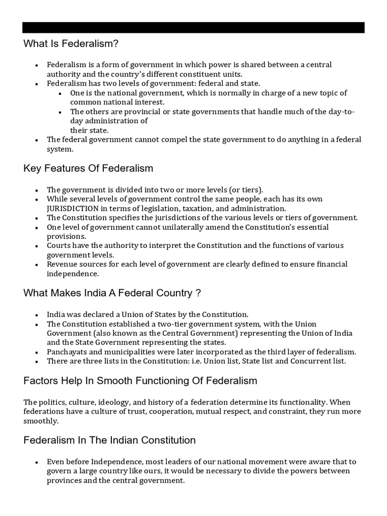 What Is Federalism? | PDF | Federalism | Constitution