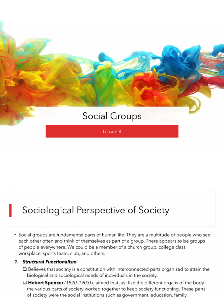 Lesson 8 Social Groups | PDF