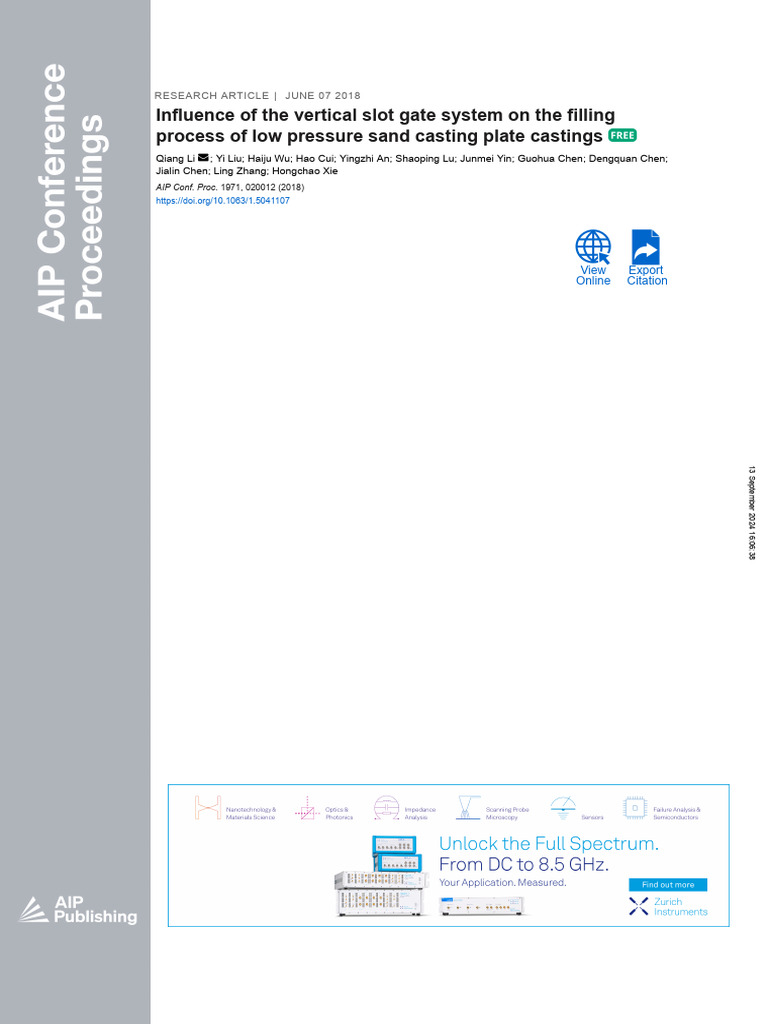 Influence of The Vertical Slot Gate System On The Filling Process of ...
