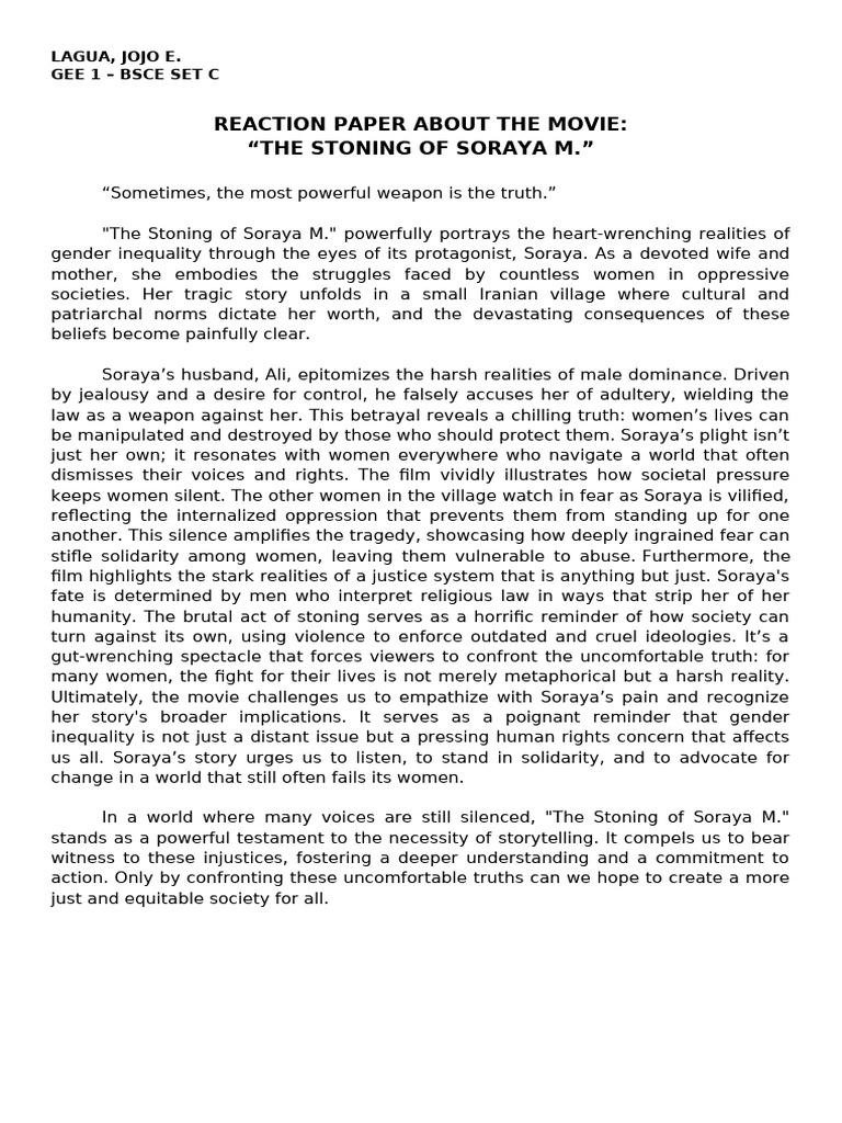 Reaction Paper | PDF | Justice | Crime & Violence