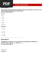 CBSE Class 12 Physics Atoms and Nuclei Competency Based Worksheet | PDF