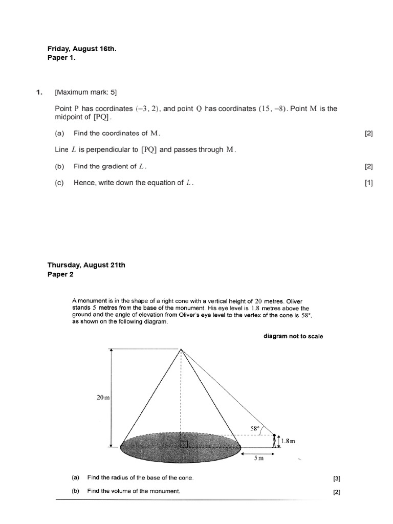 Ib Mock Exercises | PDF