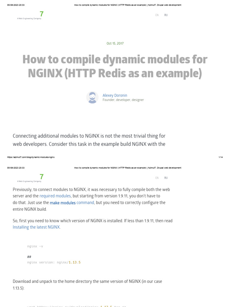 How To Compile Dynamic Modules For NGINX (HTTP Redis As An Example ... How To Compile Dynamic Modules For NGINX (HTTP Redis As An Example ...