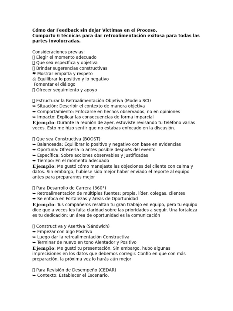 Cómo Dar Feedback Sin Dejar Víctimas en El Proceso | PDF | Sicología