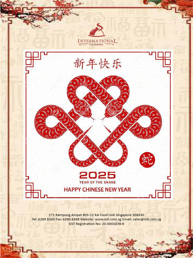 CNY Menu 2025 - Intl Catering | PDF | Thai Cuisine | Foods