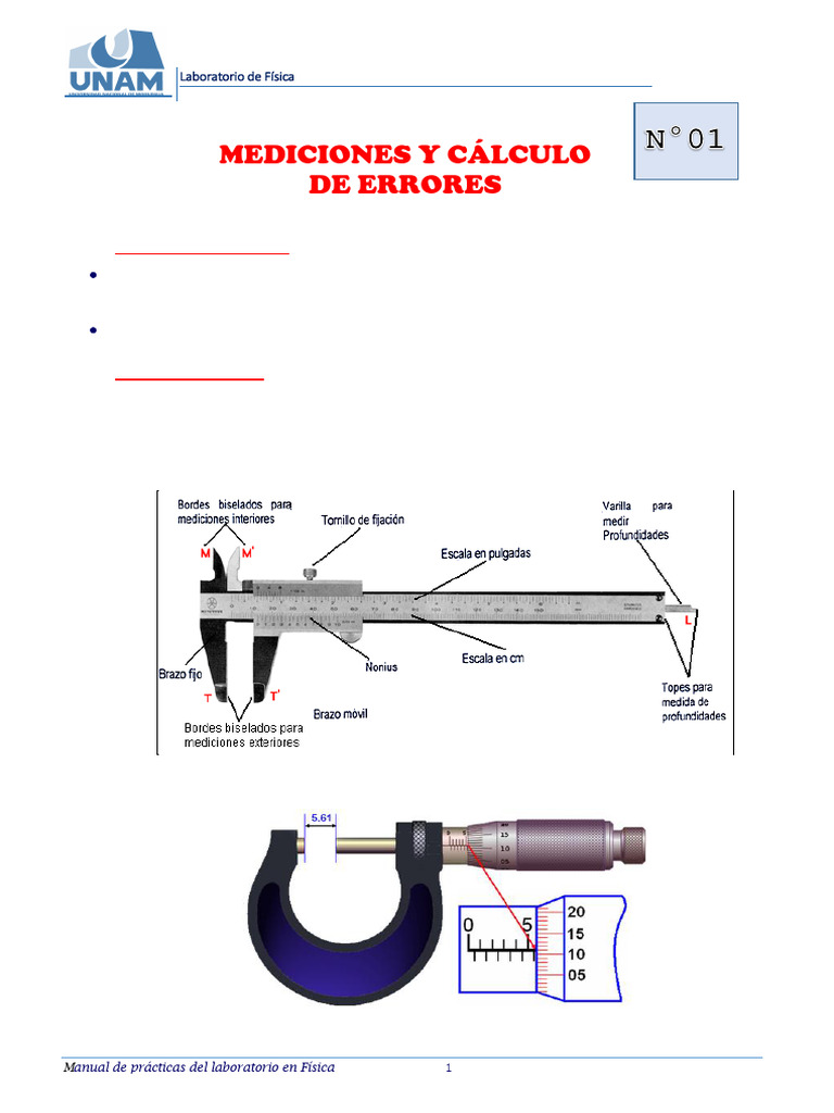 Mediciones Y Cálculo de Errores: Manual de Prácticas de Laboratorio | PDF | Medición | Science