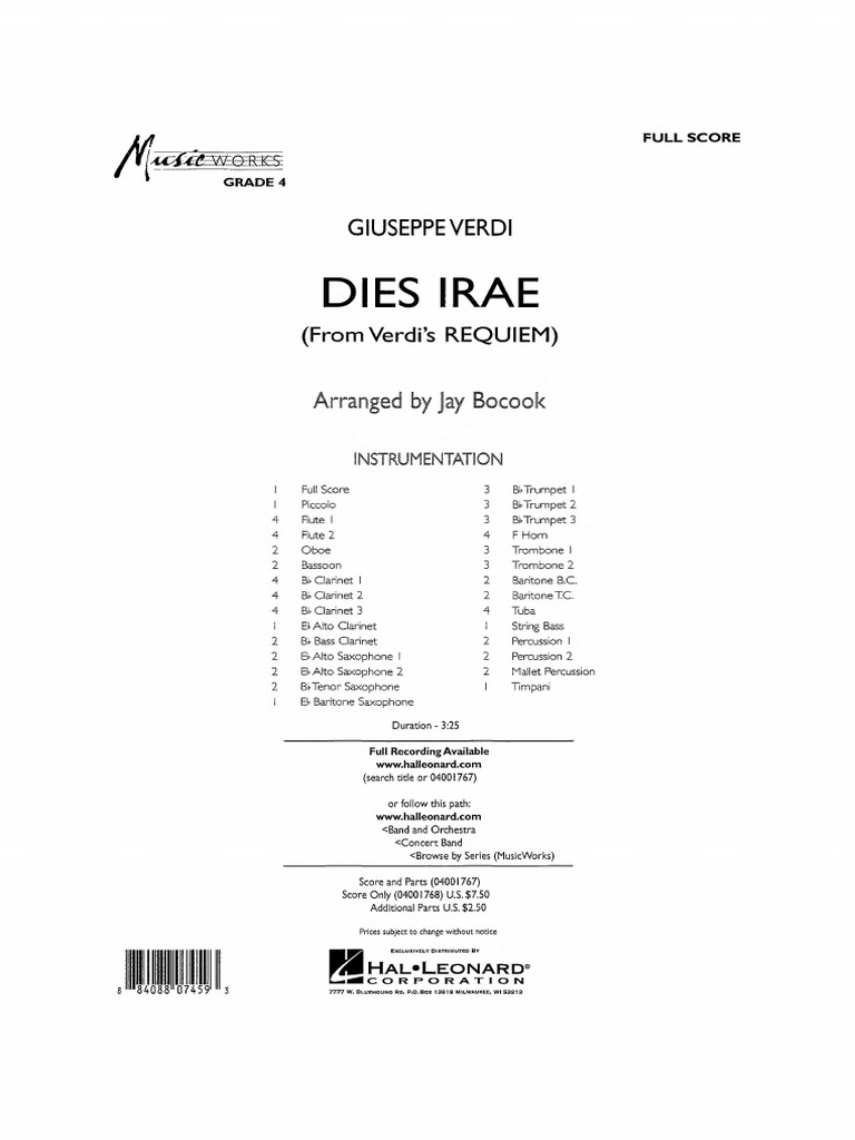 Dies Irae - Arr. Jay Bocook | PDF