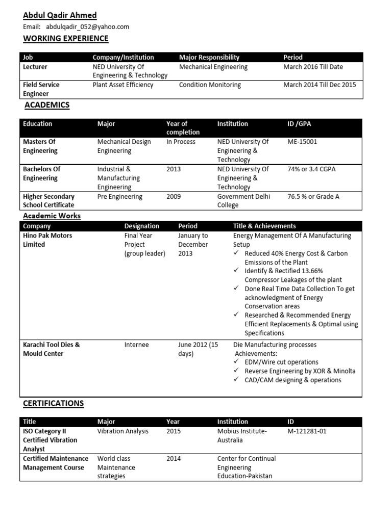 CV Aq | PDF | Engineering