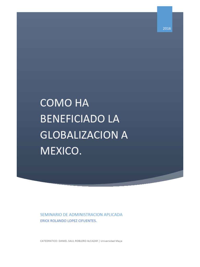 Globalizacion en Mexico | PDF | Globalización | México
