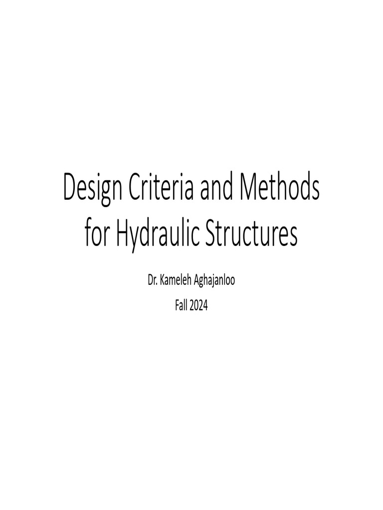 P Design Criteria and Methods For Hydraulic Structures | PDF | Fluid ...