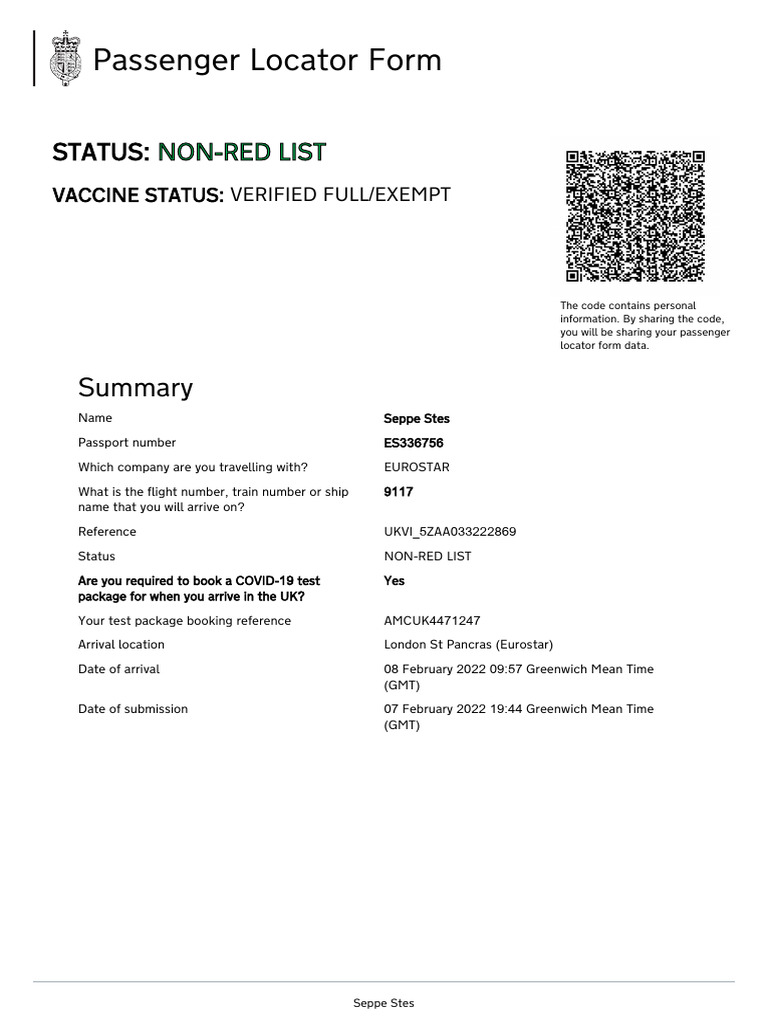 UK Passenger Locator Form Details | PDF | Travel Visa | Pandemic