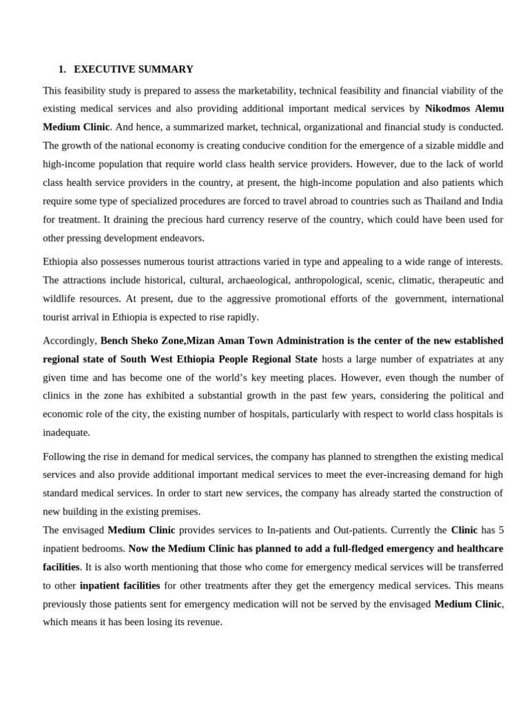 NIKO MEDIUM CLINIC FINAL-docxPDF624 | PDF | Health Care | Hospital