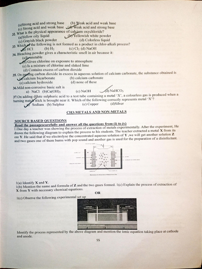 Metals and Non-Metals WORKSHEET | PDF