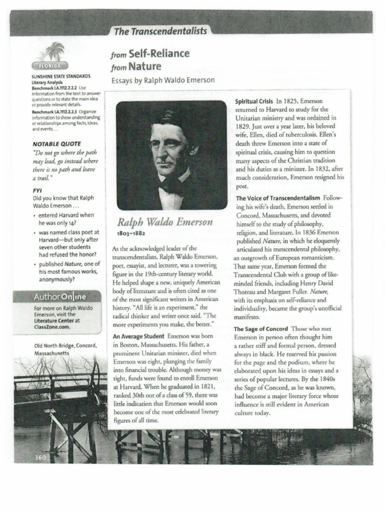 11 - Emerson - Self-Reliance - and - Nature (1) - 1 | PDF