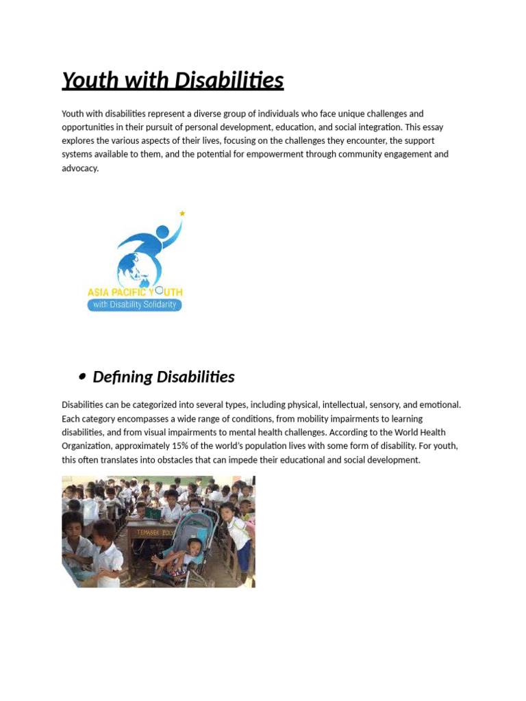 Empowering Youth with Disabilities | PDF | Disability | Mental Health