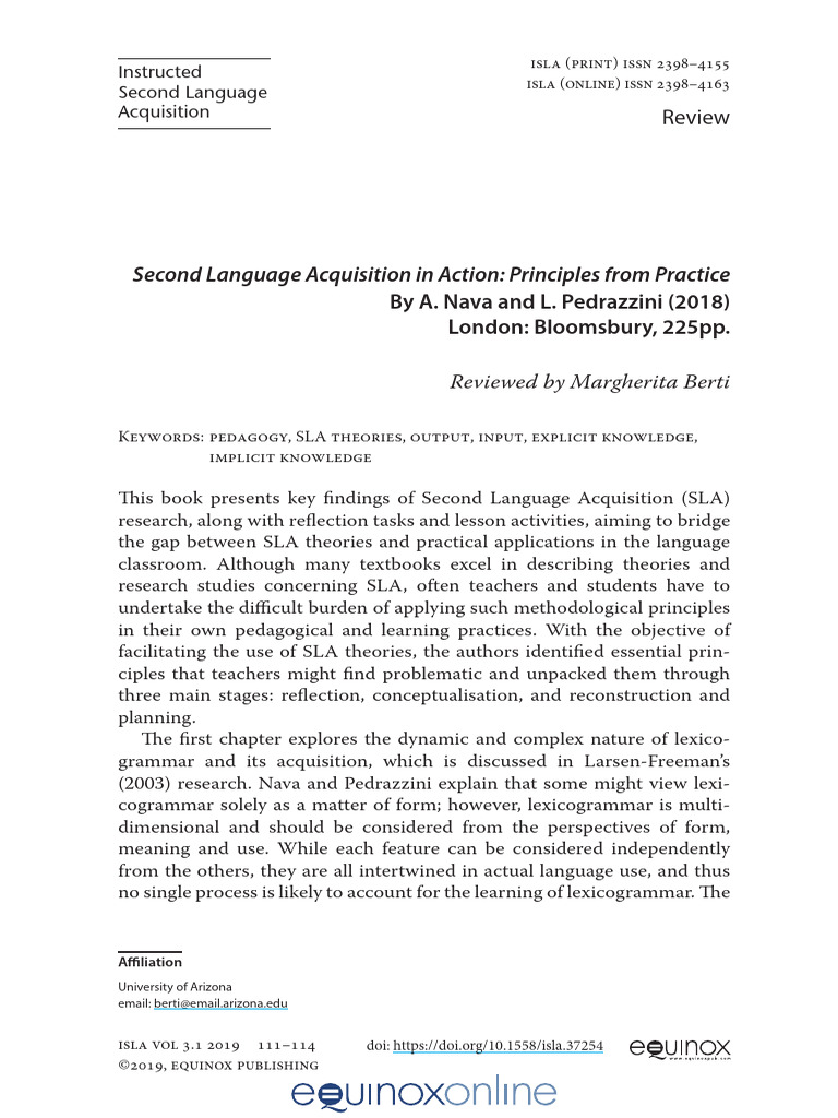 Second Language Acquisition in Action PR | PDF | Second Language Acquisition | Psycholinguistics