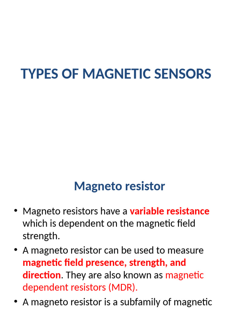 Types of Magnetic Sensors | PDF | Superconductivity | Condensed Matter ...