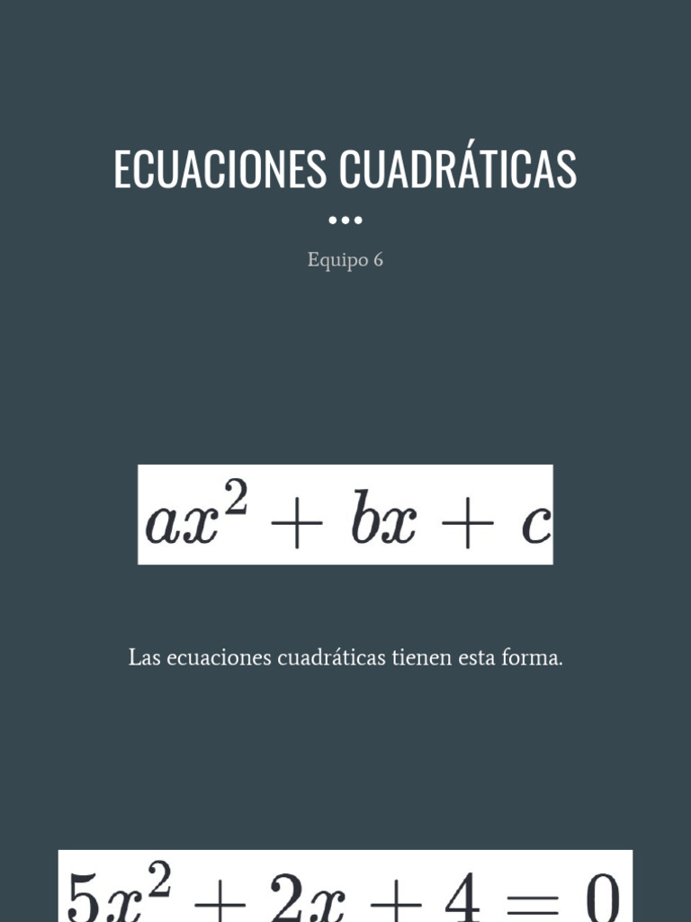 Ecuaciones cuadráticas - fórmula general (Exposición) | PDF