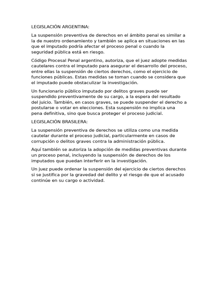 Legislación Comparada Argentina y Brasil | PDF