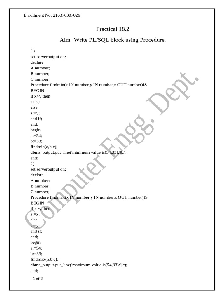 Harsh RDBMS Practical 18.2 | PDF