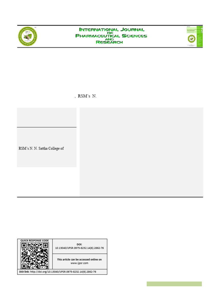 25 Vol 14 Issue 6 June 2023 IJPSR RA 18196 | PDF | Differential ...