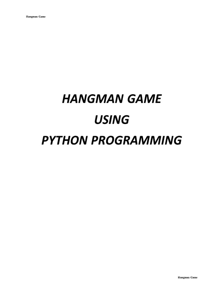 Hangman Game Using Python | PDF