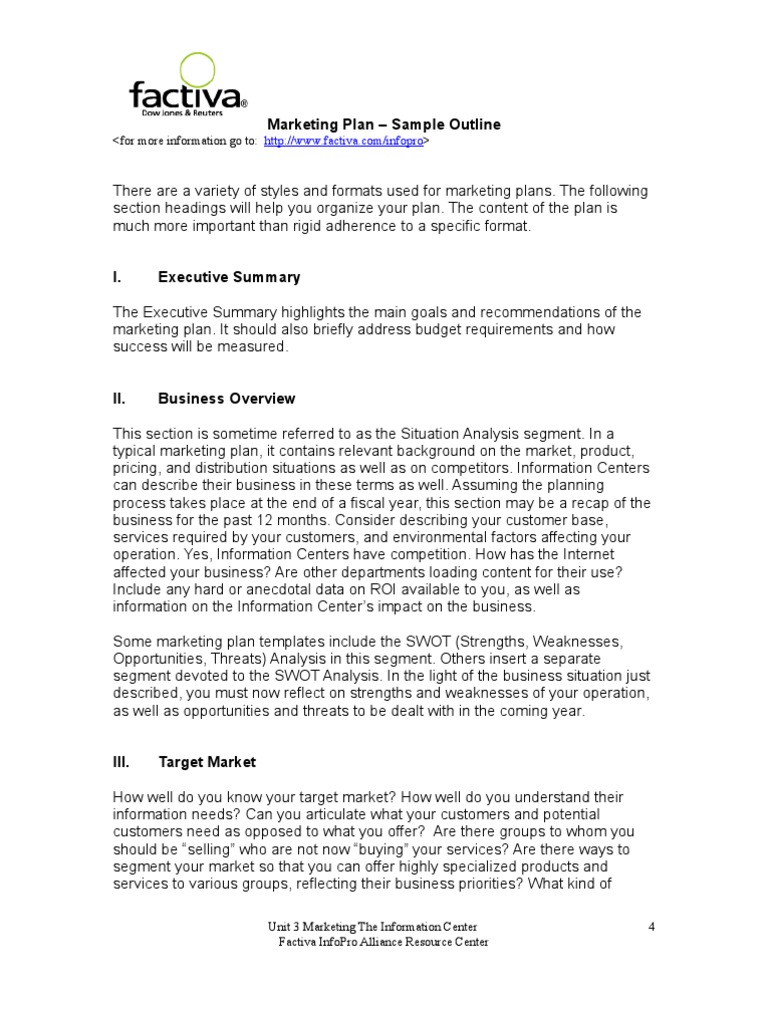 Sample Marketing Plan Outline | PDF | Business