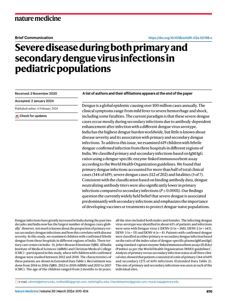 Dengue Fever Paper | PDF | Animal Diseases | Virology