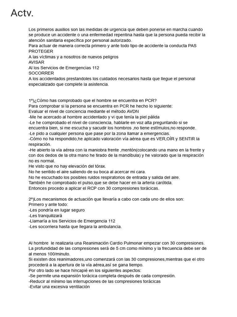 Actv3 Uni 4modulo 3 - 241022 - 180523 | PDF | Reanimación cardiopulmonar | Especialidades Medicas