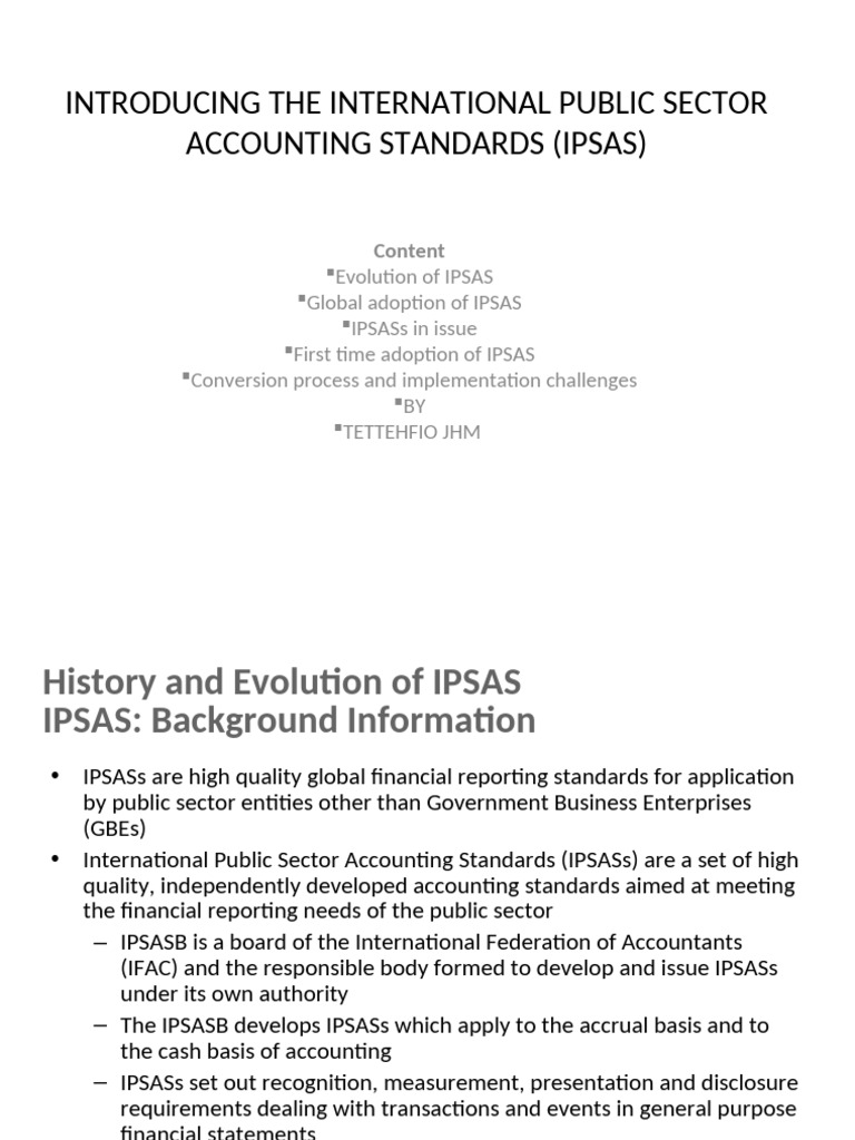 Overview of International Public Sector Accounting Standards | PDF ...