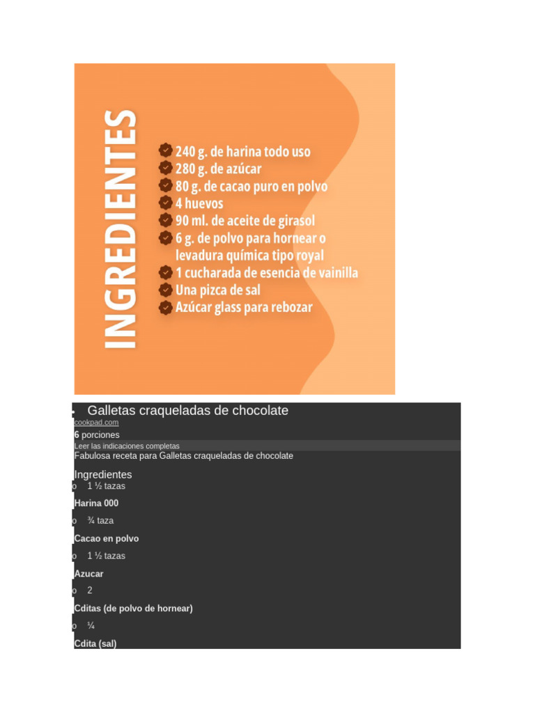 galletas craqueladas | PDF | Galleta | Chocolate
