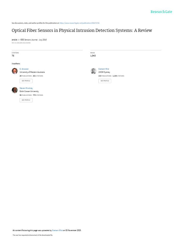 Optical Fiber Security Systems | PDF | Interferometry | Optical Fiber