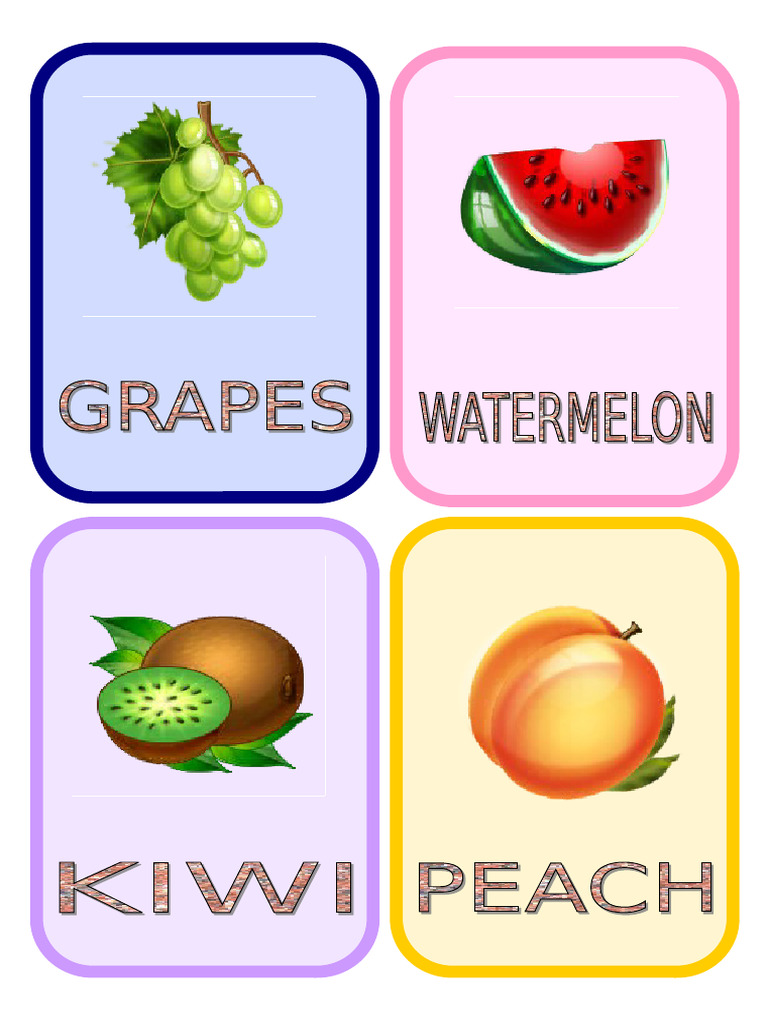 Fruit and Vegetables Cards | PDF