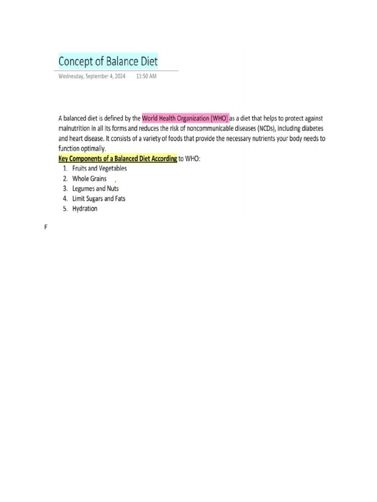 Gsa - Section 6 - Food Science - Concept of Balanced Diet (Part1 ...