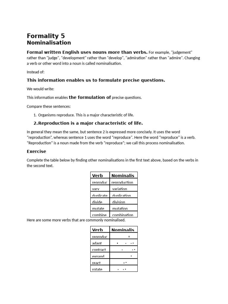 5 Formality Pdf Mutation Sentence Linguistics