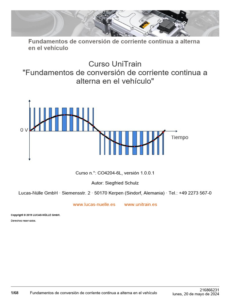 Conversion Corriente Continua Alterna en El Vehiculo | PDF | Corriente eléctrica | Electromagnetismo