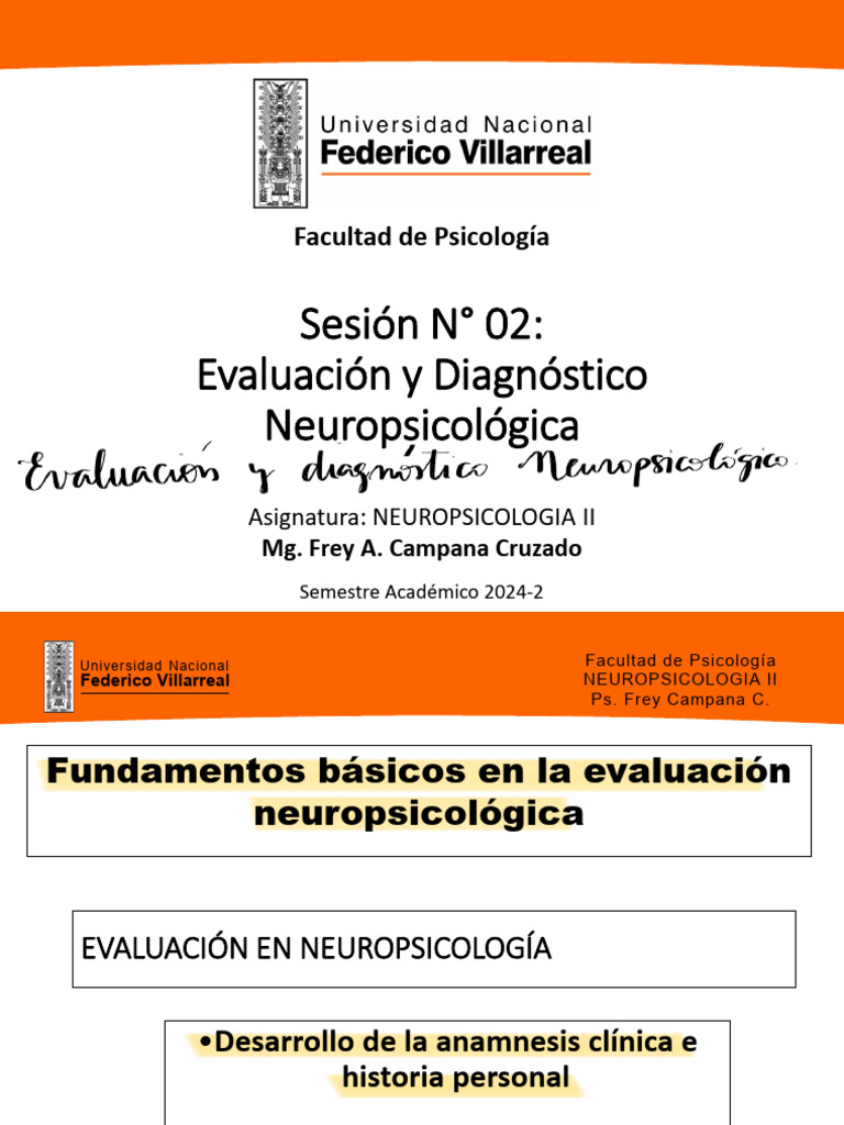 SESION 2 Evaluacion y Diagnostico | PDF | Neuropsicología | Sicología