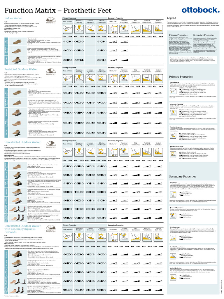 Function Matrix - Prosthetic Feet: Indoor Walker | PDF | Foot ...