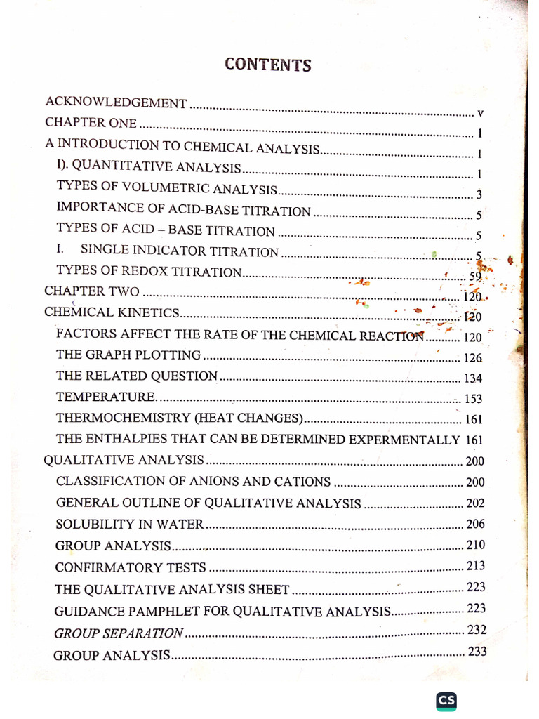 Chemical Analysis-1 | PDF