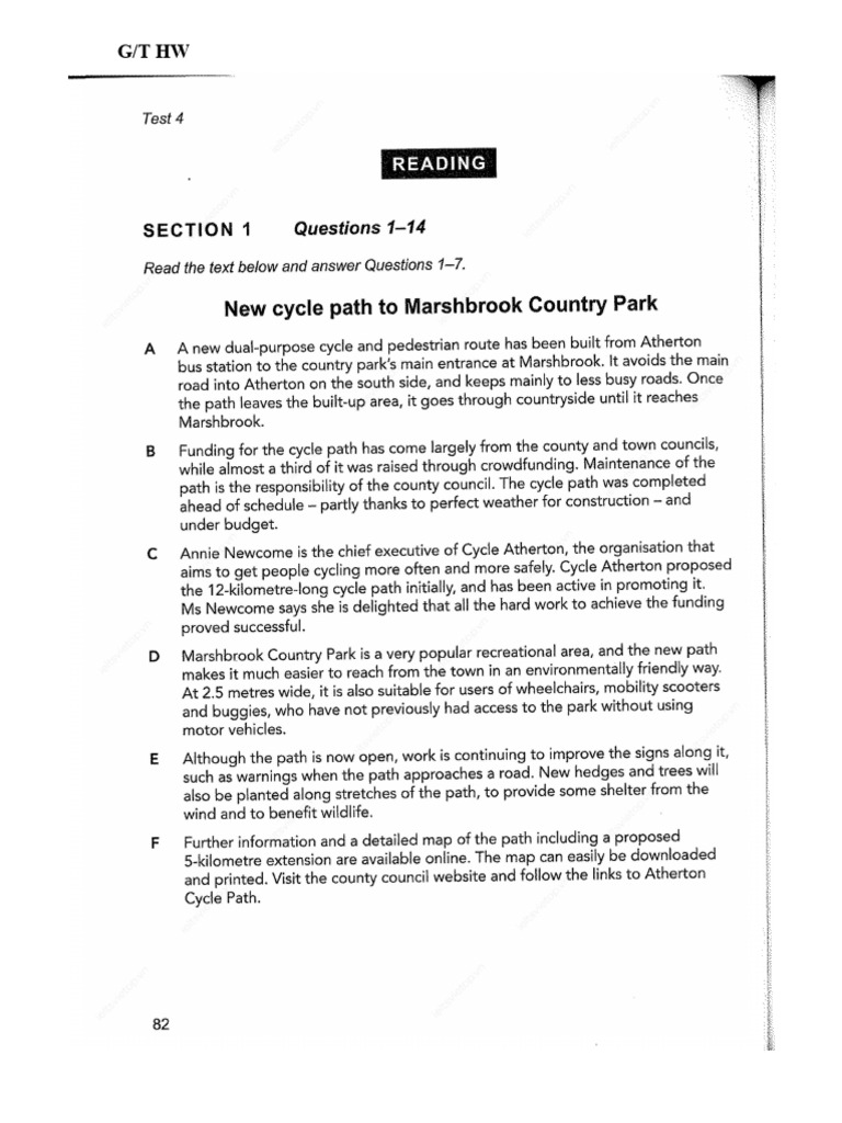 General Reading Paper - Homework Paper. | PDF