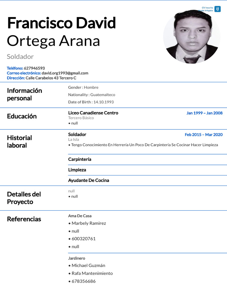 Francisco David - Resume - 109 | PDF