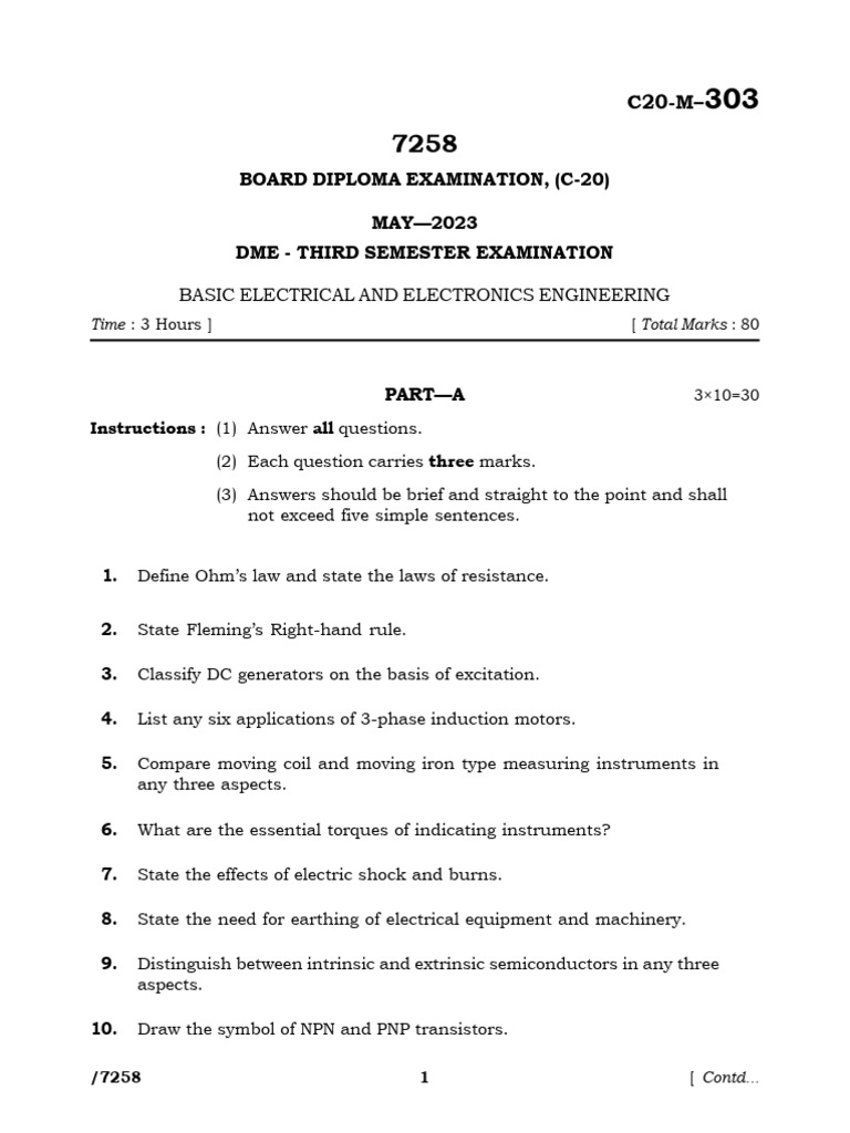WWW - Manaresults.co - In: MAY-2023 Dme - Third Semester Examination ...