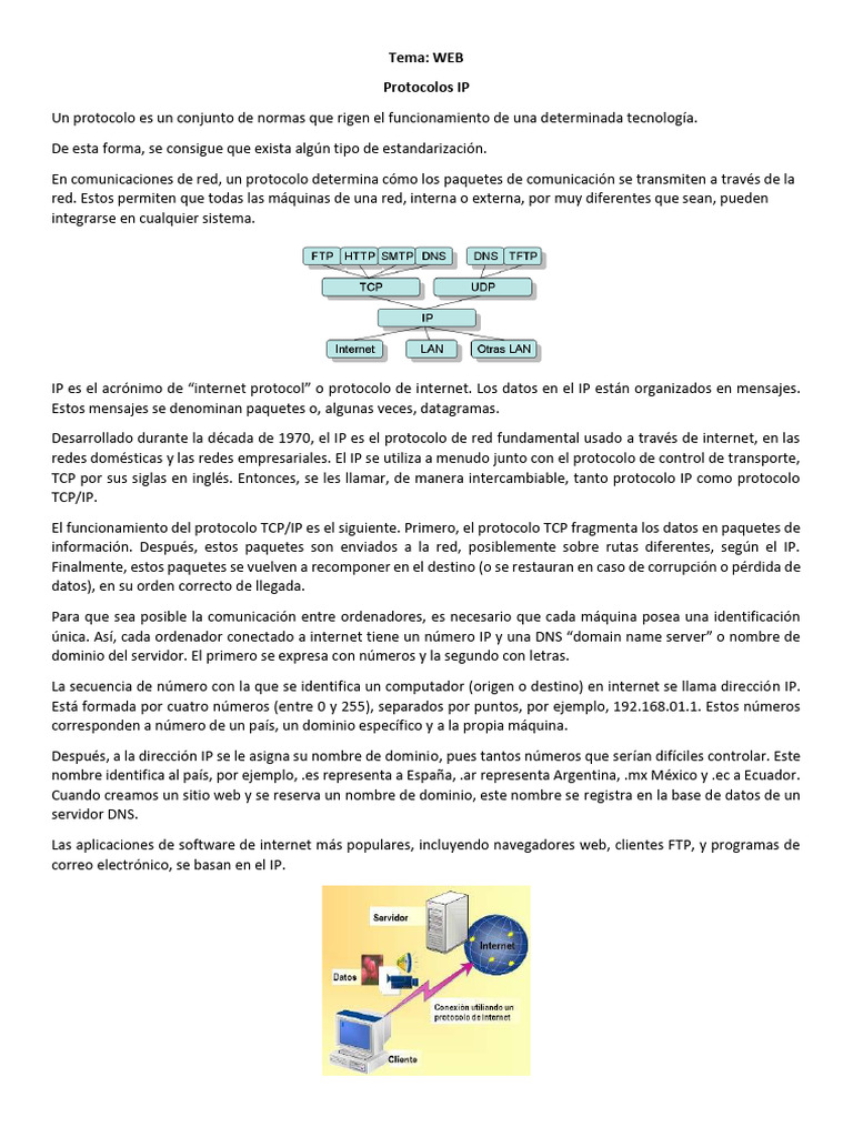 Protocolo IP y Navegadores Web Explicados | PDF | Protocolos de ...