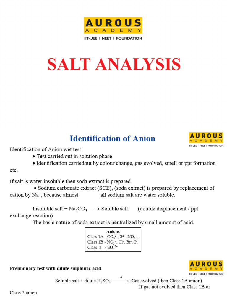 M Salt Analysis PDF | PDF | Ammonium | Precipitation (Chemistry)