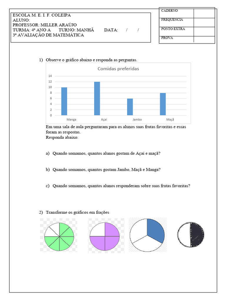 Prova Mat 3 Ava | PDF