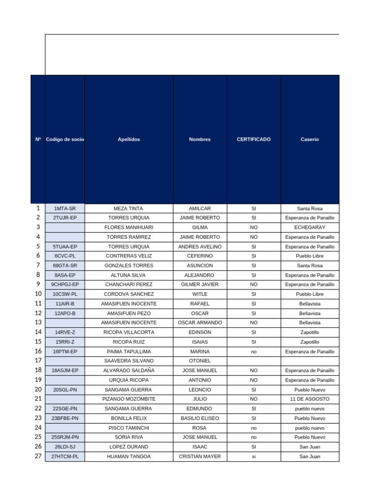 Datos de Socios | PDF