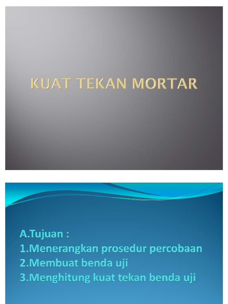 Kuat Tekan Mortar | PDF | Teknologi & Rekayasa